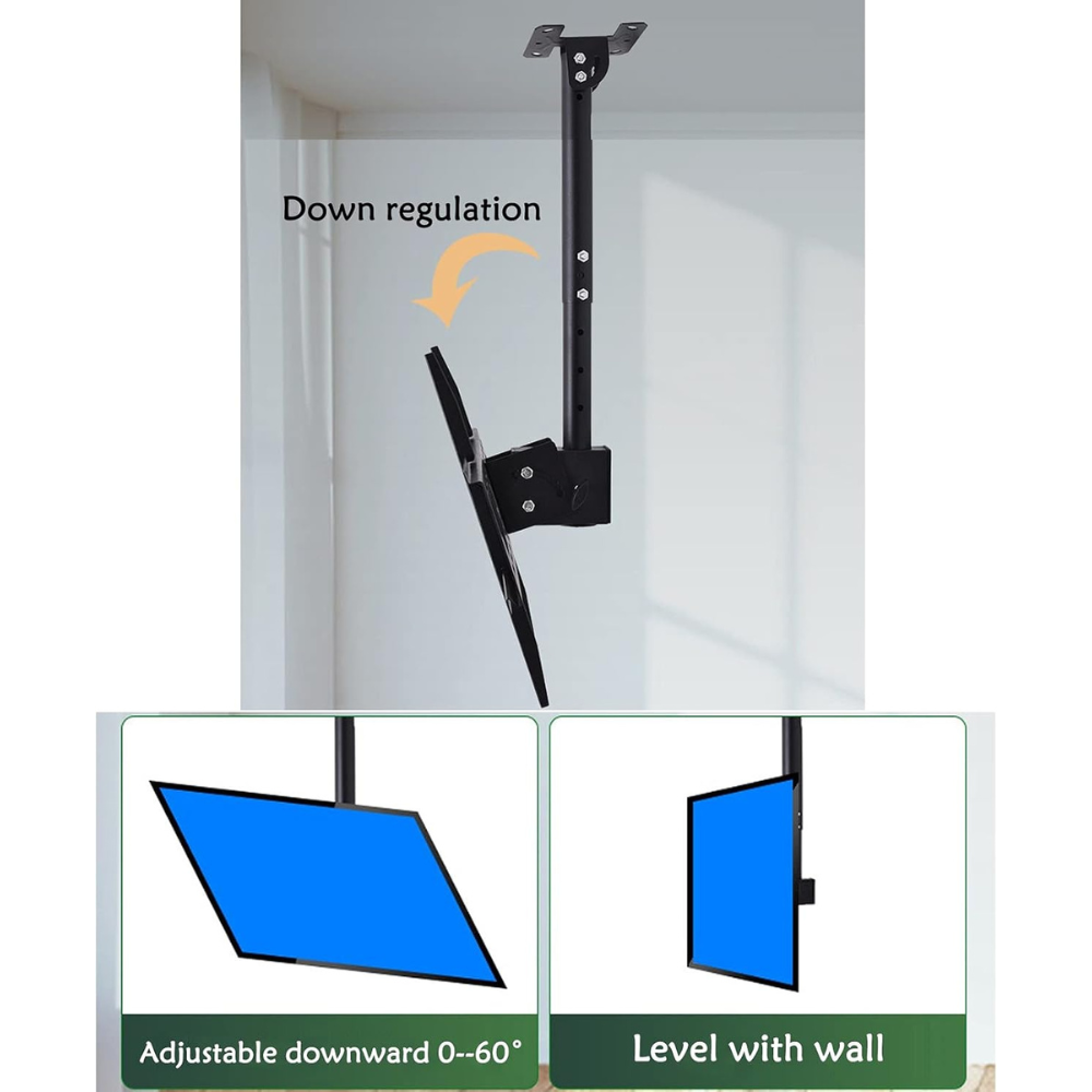 Master-D LED TV BRACKET - Ceiling Mount 42" TO 85" Height 3 feet ...