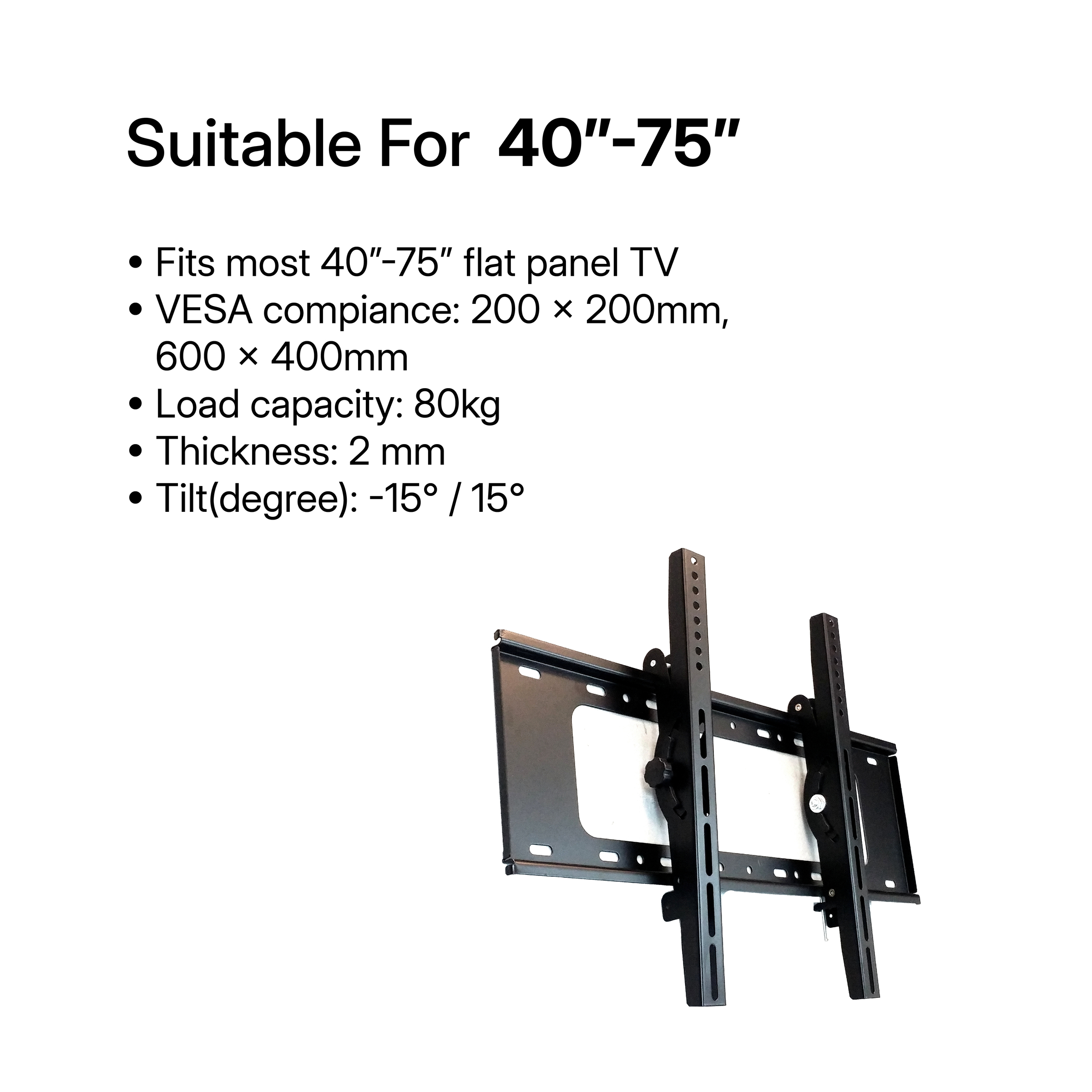 Master-D LED TV BRACKET - Wall Mount 40" TO 75" (TILT) | Model: MD-66T ...