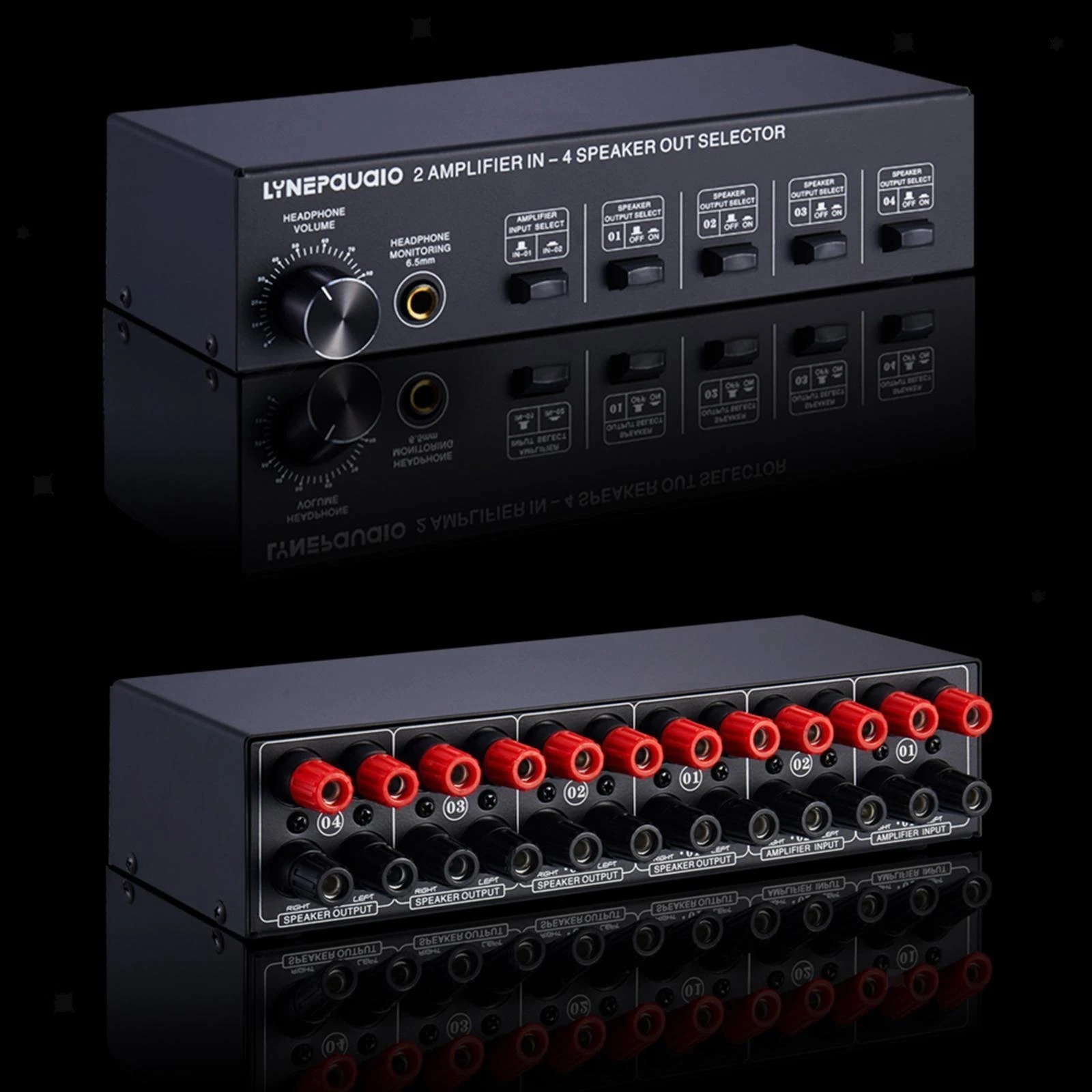 Master-D LINEPAUDIO 2 In 4 Out Power Amplifier Sound Switcher Speaker ...
